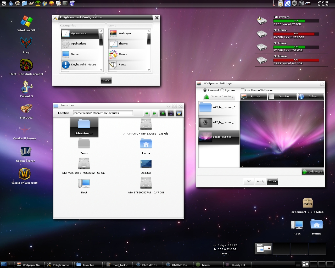 Enlightenment DR17 - desktop
