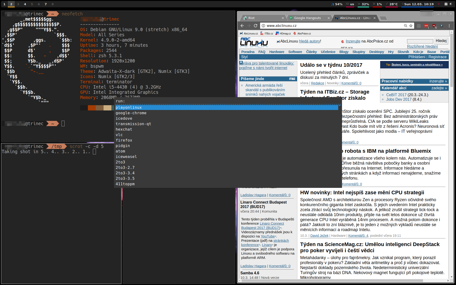bspwm + polybar + rofi - desktop